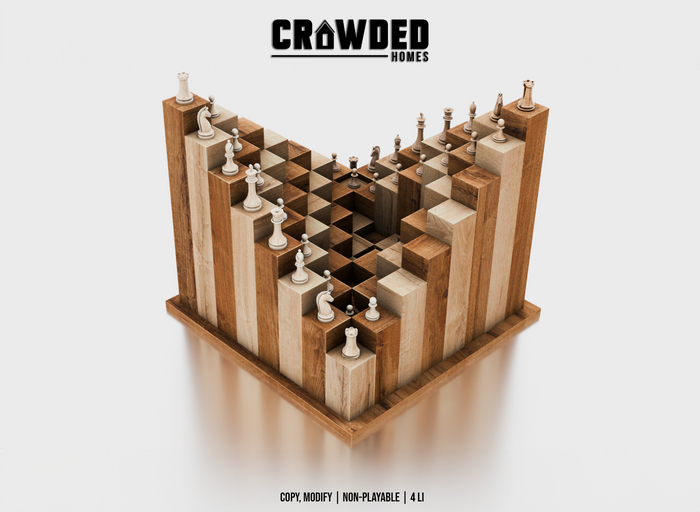 Second Life Marketplace - Crowded Homes ~ Wooden Step Chess